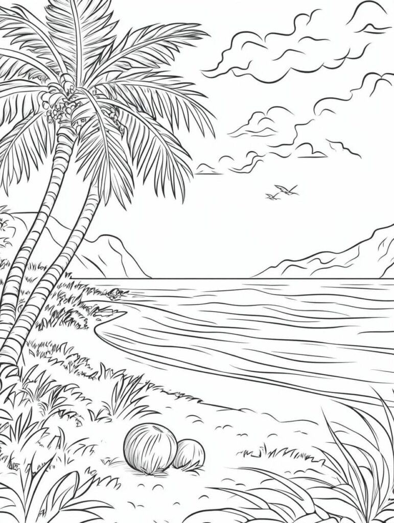 30+ halaman mewarnai pantai yang menakjubkan untuk dicoba anak-anak 🏖️🖍 ...
