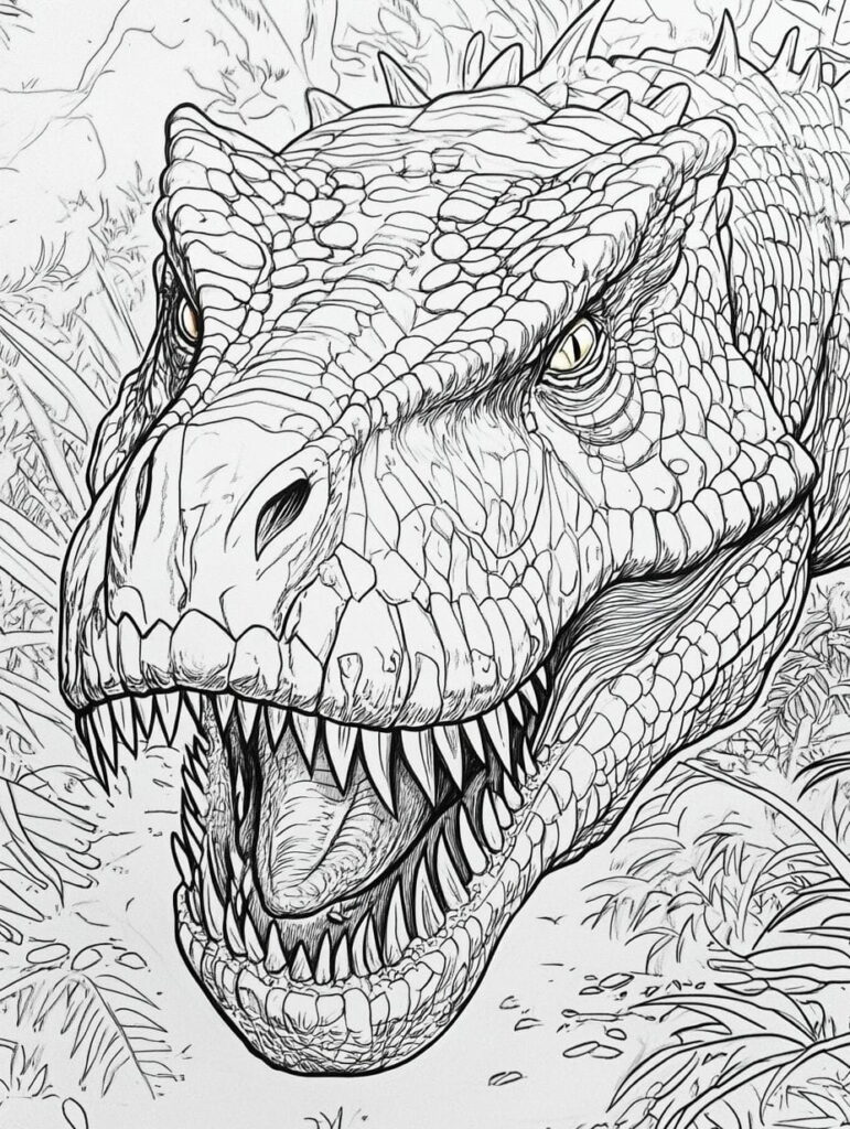 20+ pages à colorier de dinosaures T-Rex - Coloringpagesforkids.net