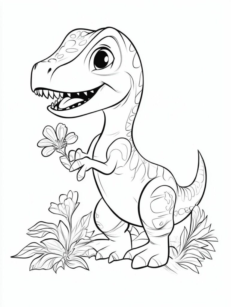 Más de 20 páginas para colorear del dinosaurio T-Rex - Coloringpagesforkids.net