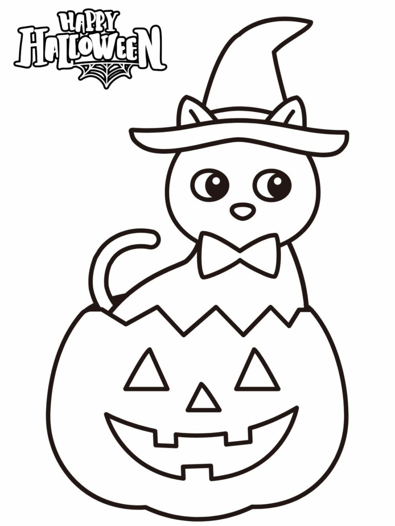 Immerse yourself in 30+ fascinating halloween cat coloring pages ...