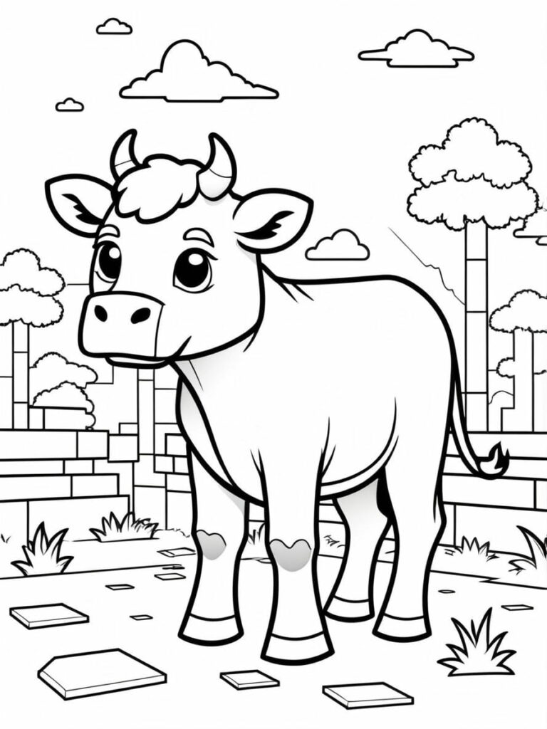 Fun cow coloring pages for kids - Coloringpagesforkids.net