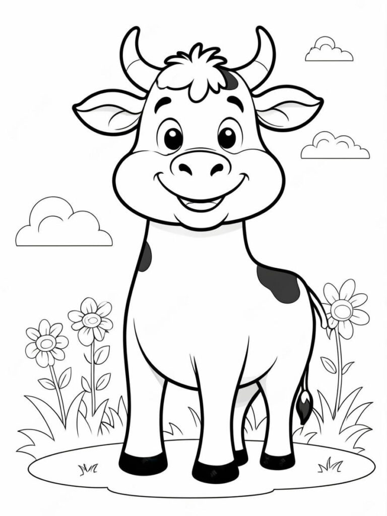 Fun cow coloring pages for kids - Coloringpagesforkids.net