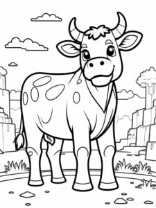 Fun cow coloring pages for kids - Coloringpagesforkids.net
