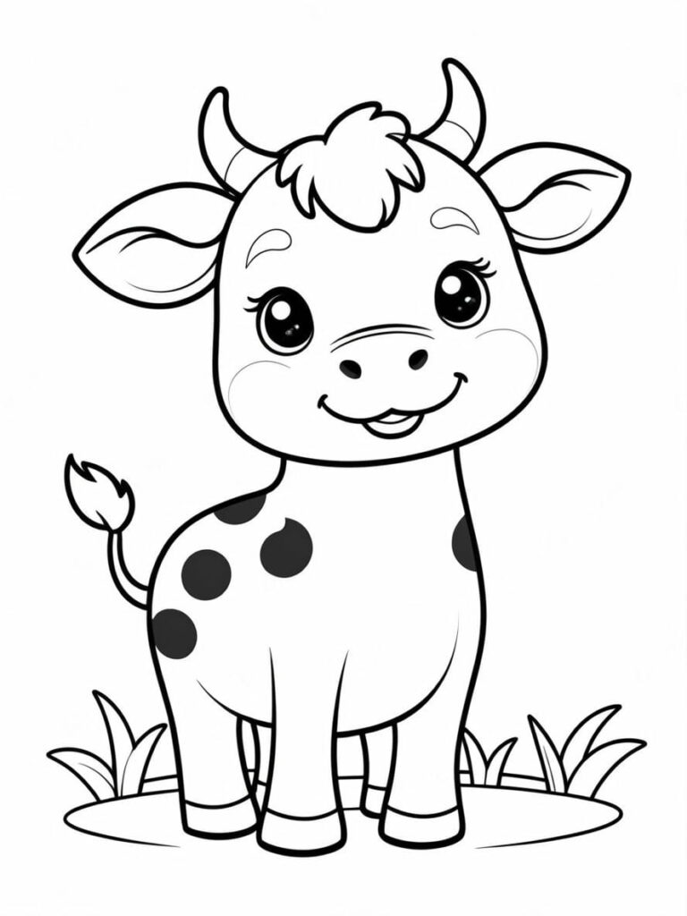 Fun cow coloring pages for kids - Coloringpagesforkids.net