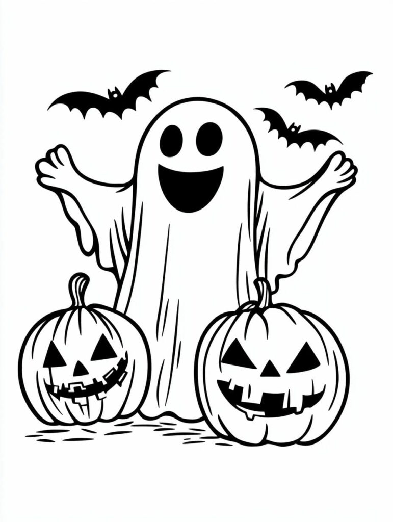 Best ghost coloring pages for halloween to print and enjoy ...
