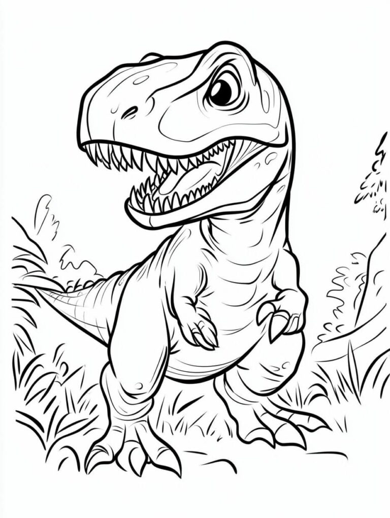20+ pages à colorier de dinosaures T-Rex - Coloringpagesforkids.net