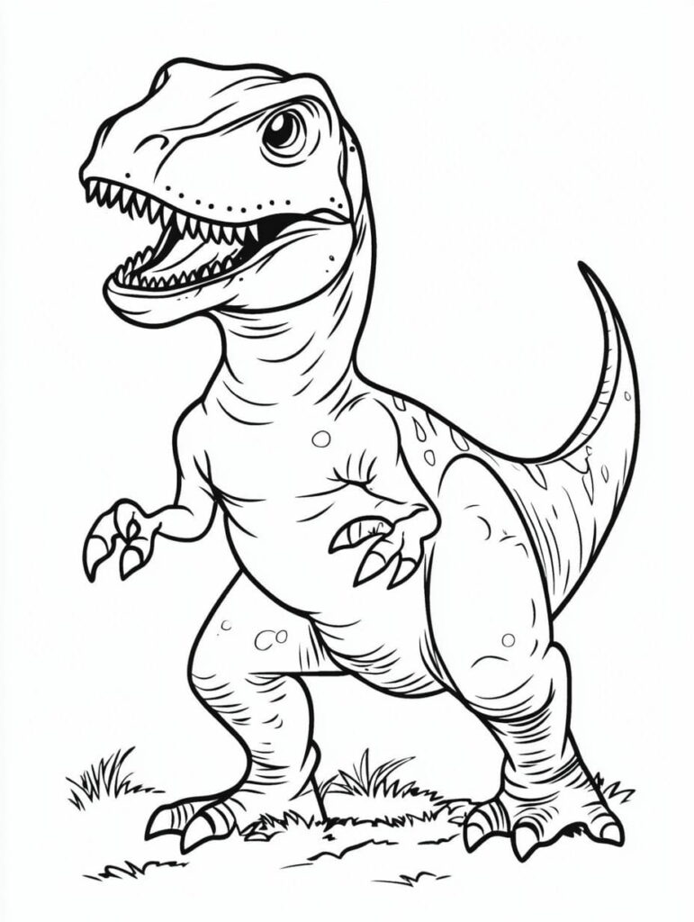 20+ pages à colorier de dinosaures T-Rex - Coloringpagesforkids.net