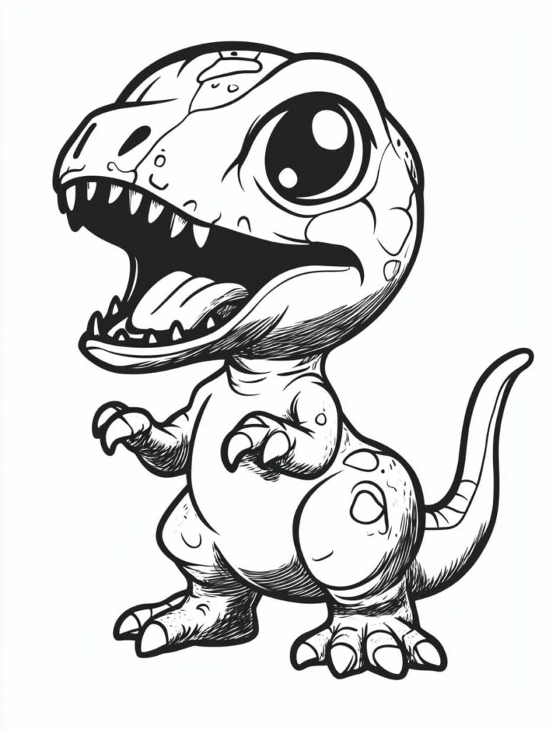 20+ pages à colorier de dinosaures T-Rex - Coloringpagesforkids.net