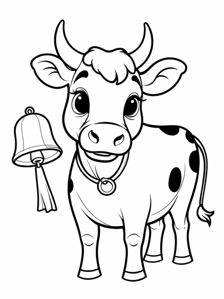 Divertidas páginas para colorear de vacas para niños - Coloringpagesforkids.net