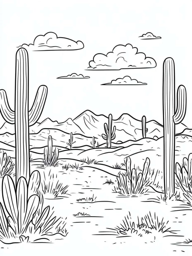 Vivid 20+ Desert Coloring Pages for Kids 🏜️🎨 - Coloringpagesforkids.net