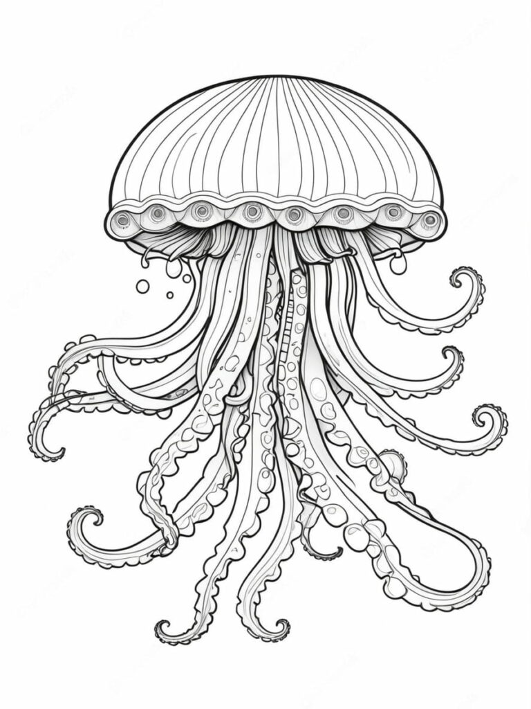 Unveil the magic of jellyfish coloring pages - Coloringpagesforkids.net