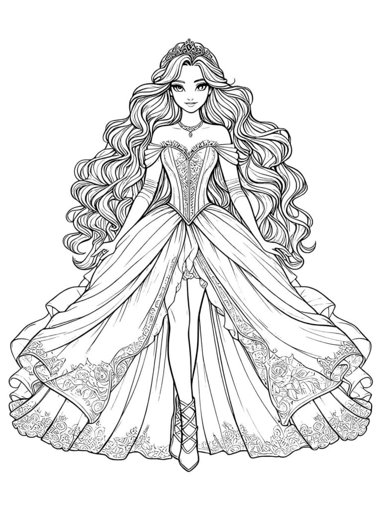 40+ Magical Princess Coloring Pages for Kids 👑🏰 - Coloringpagesforkids.net