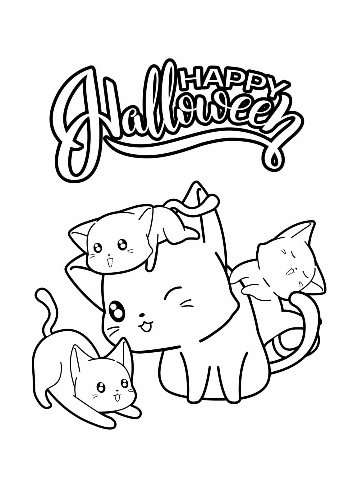 Immerse yourself in 30+ fascinating halloween cat coloring pages ...