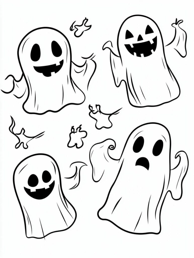 Best ghost coloring pages for halloween to print and enjoy ...