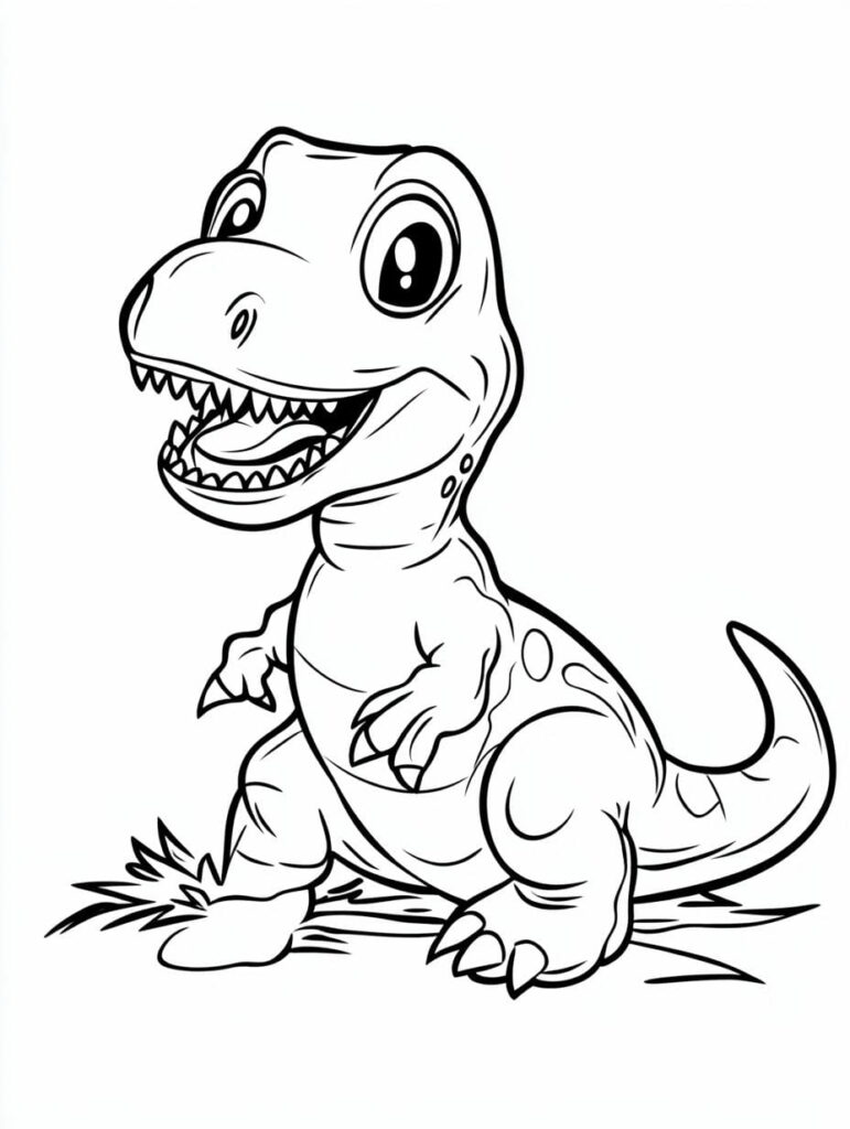 Más de 20 páginas para colorear del dinosaurio T-Rex - Coloringpagesforkids.net
