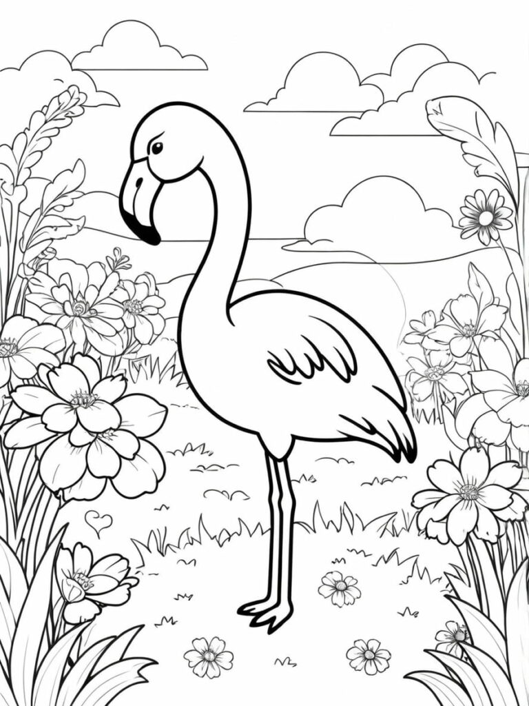 30+ free flamingo coloring pages for kids - Coloringpagesforkids.net