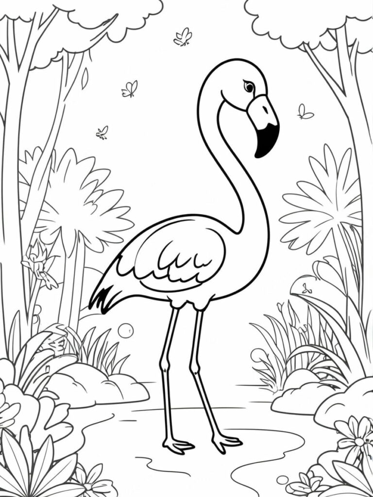 30+ free flamingo coloring pages for kids - Coloringpagesforkids.net
