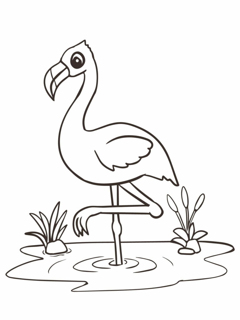 30+ free flamingo coloring pages for kids - Coloringpagesforkids.net