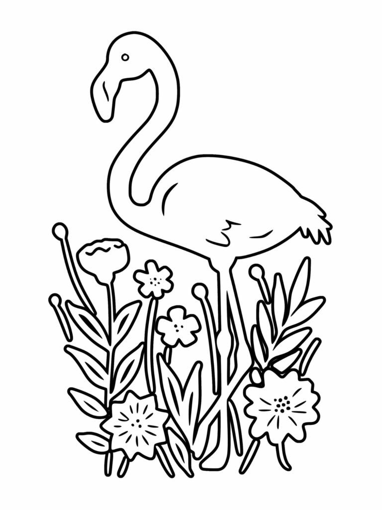 30+ free flamingo coloring pages for kids - Coloringpagesforkids.net