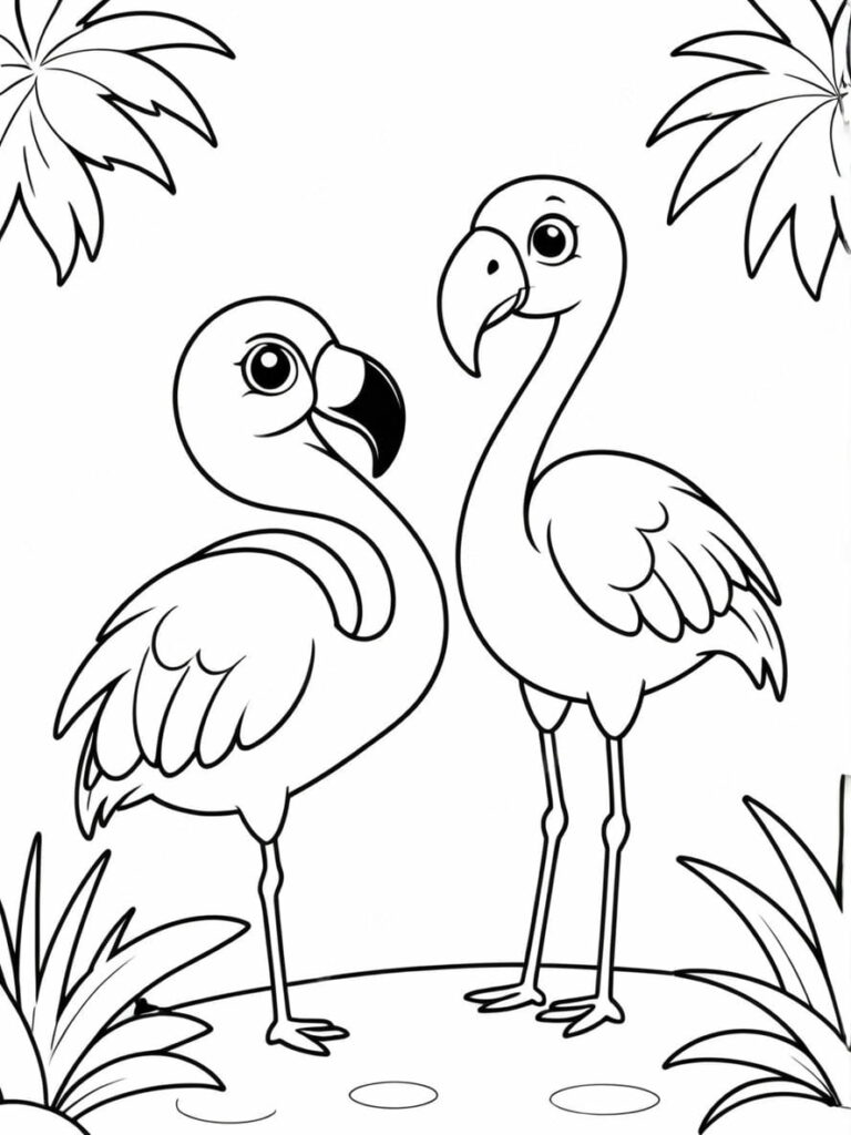 30+ free flamingo coloring pages for kids - Coloringpagesforkids.net