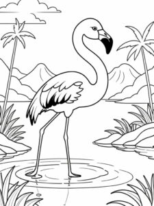 30+ free flamingo coloring pages for kids - Coloringpagesforkids.net