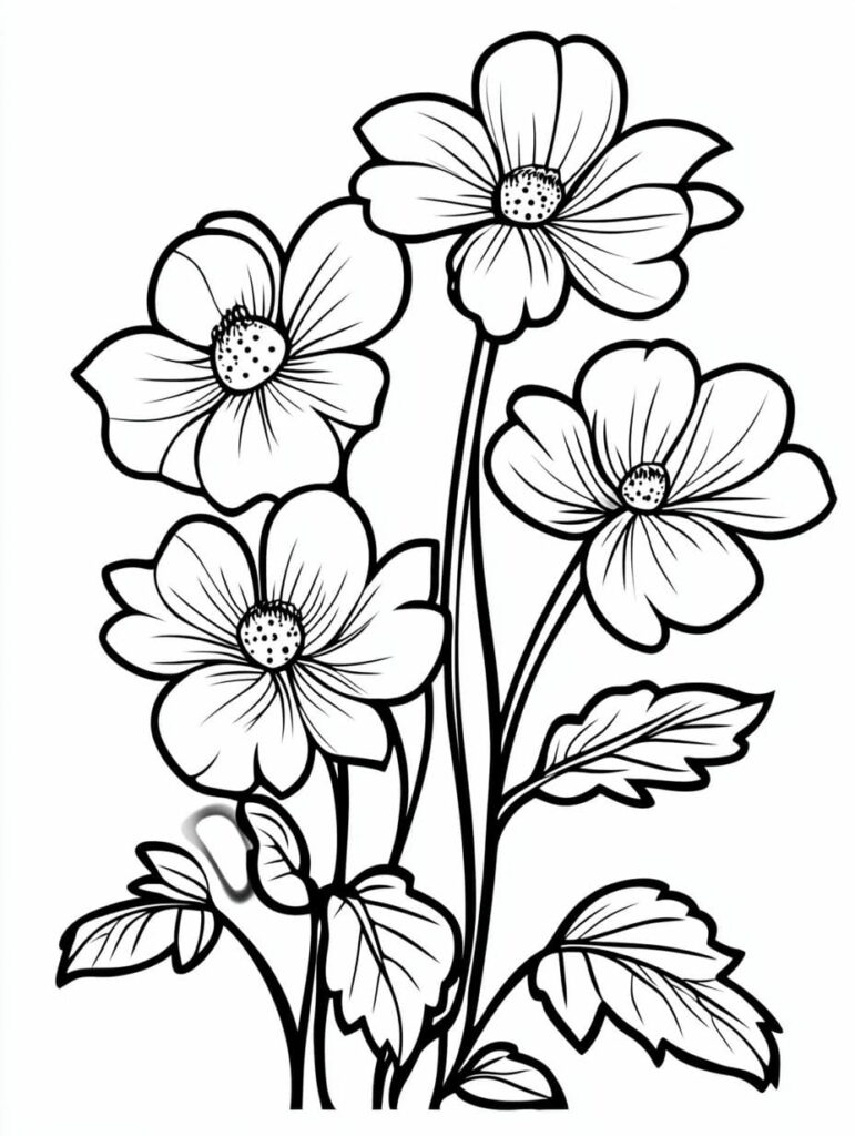 Top 20+ beautiful flower coloring pages 🌸🖌️ - Coloringpagesforkids.net