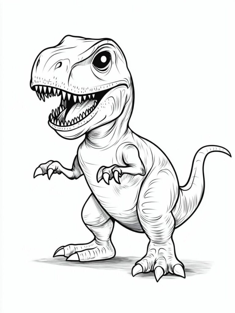 20+ pages à colorier de dinosaures T-Rex - Coloringpagesforkids.net