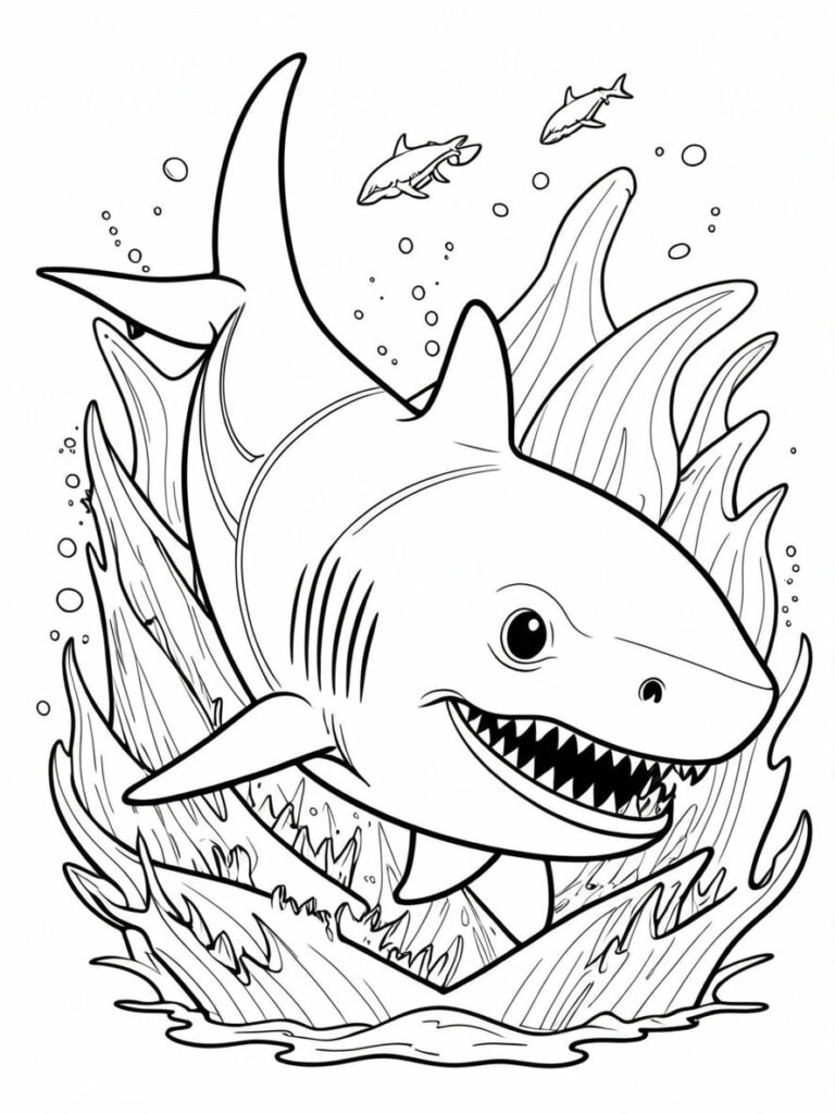 La collection de plus de 40 pages à colorier de requins pour enfants 🦈🌊 ...
