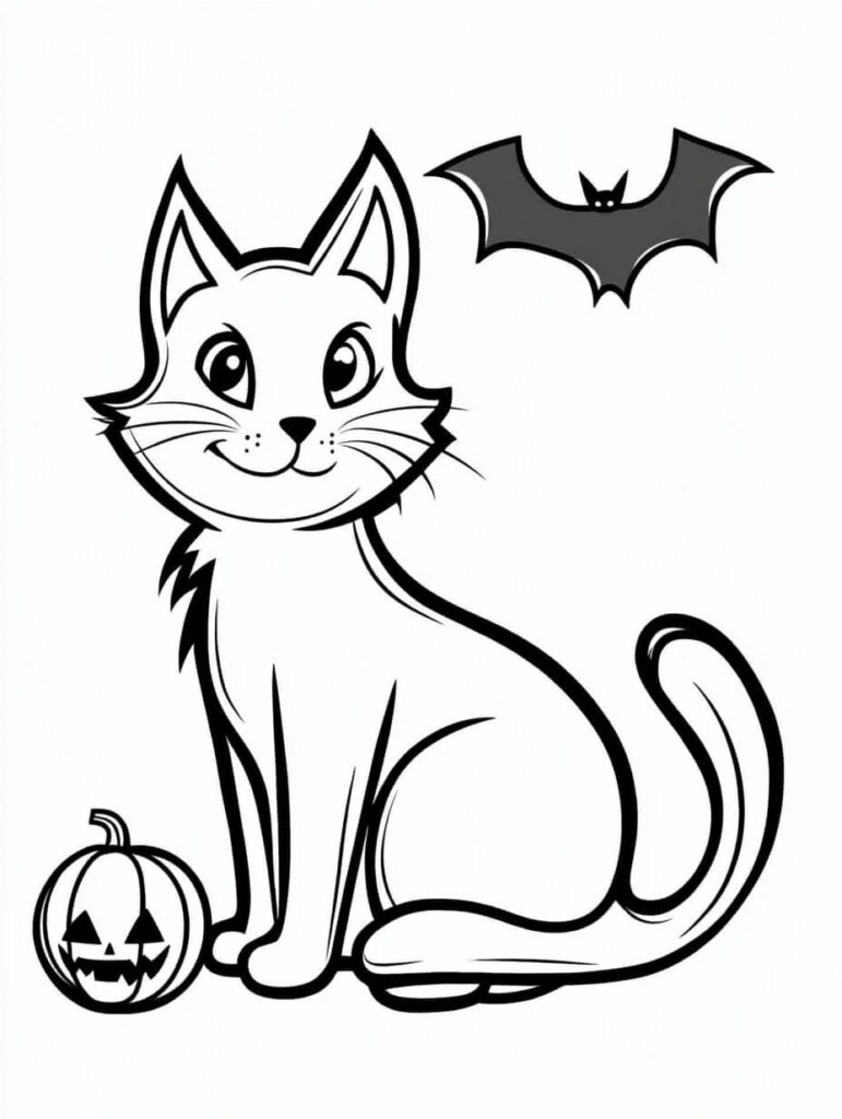 Immerse yourself in 30+ fascinating halloween cat coloring pages ...