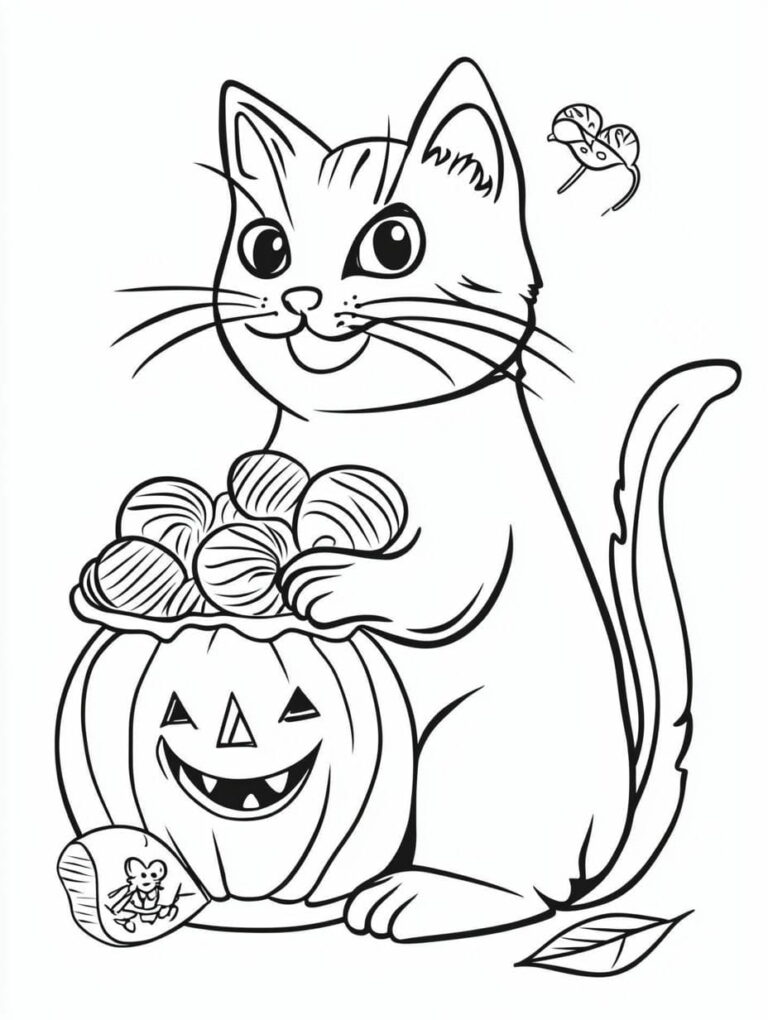 Immerse yourself in 30+ fascinating halloween cat coloring pages ...