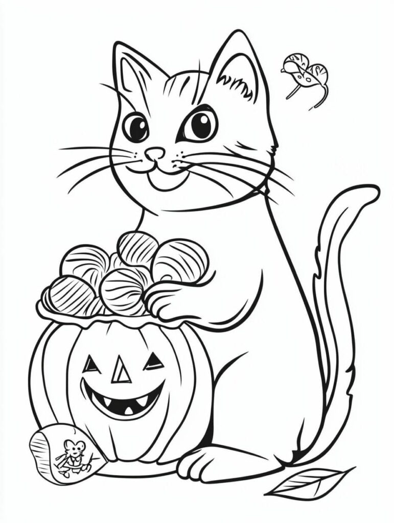 Immerse yourself in 30+ fascinating halloween cat coloring pages ...