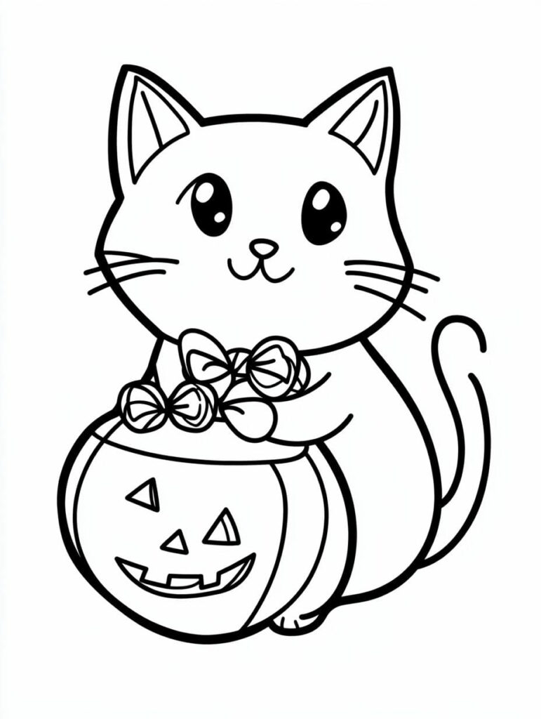 Immerse yourself in 30+ fascinating halloween cat coloring pages ...