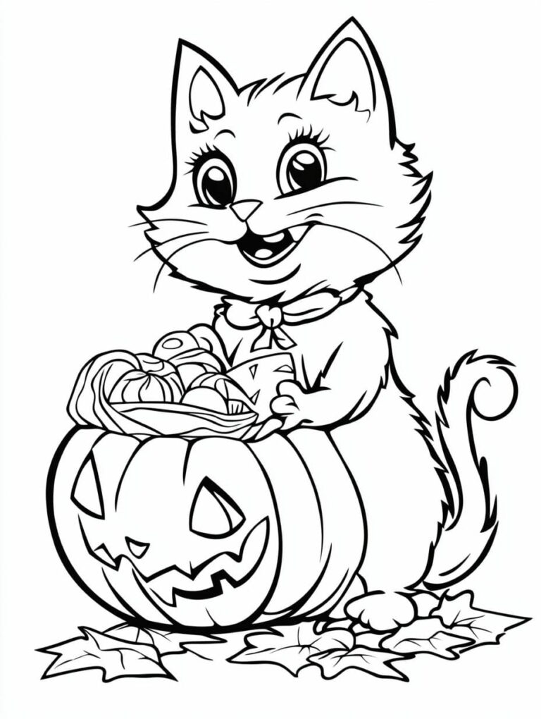 Immerse yourself in 30+ fascinating halloween cat coloring pages ...