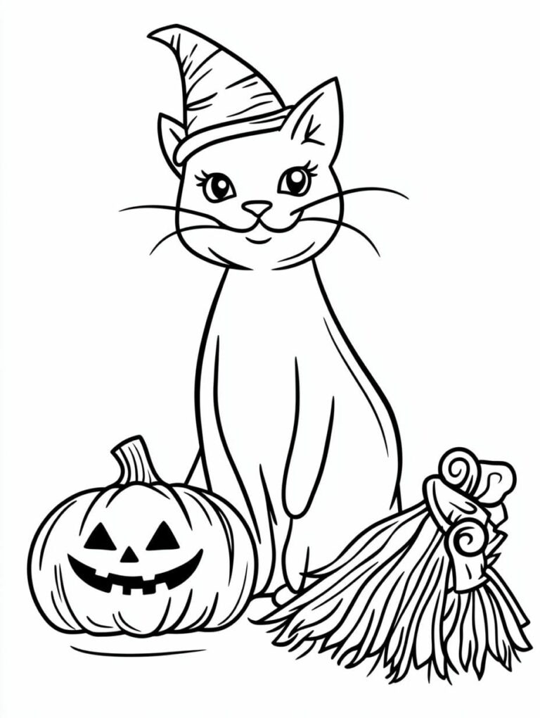 Immerse yourself in 30+ fascinating halloween cat coloring pages ...