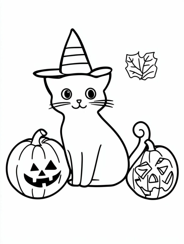 Immerse yourself in 30+ fascinating halloween cat coloring pages ...
