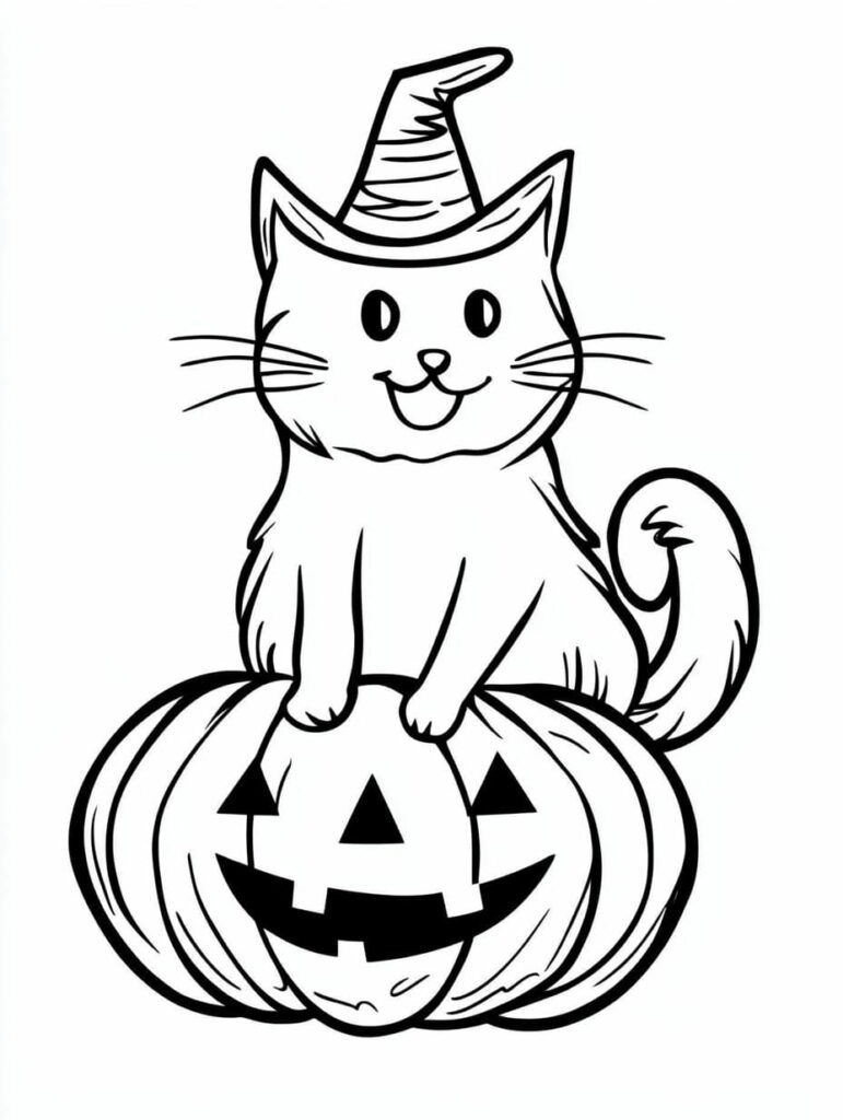 Immerse yourself in 30+ fascinating halloween cat coloring pages ...