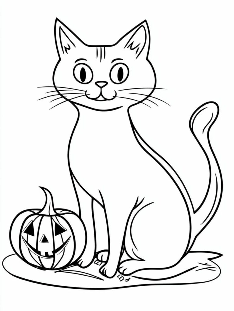Immerse yourself in 30+ fascinating halloween cat coloring pages ...