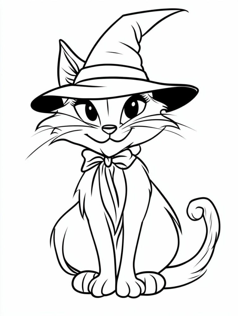 Immerse yourself in 30+ fascinating halloween cat coloring pages ...