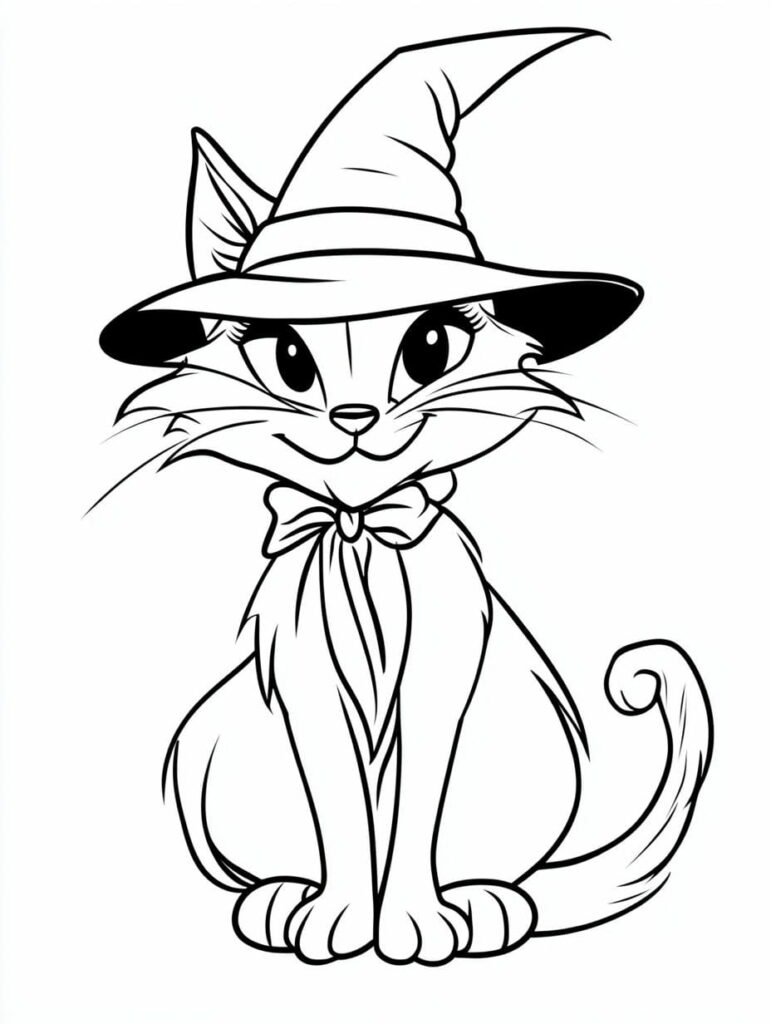 Immerse yourself in 30+ fascinating halloween cat coloring pages ...