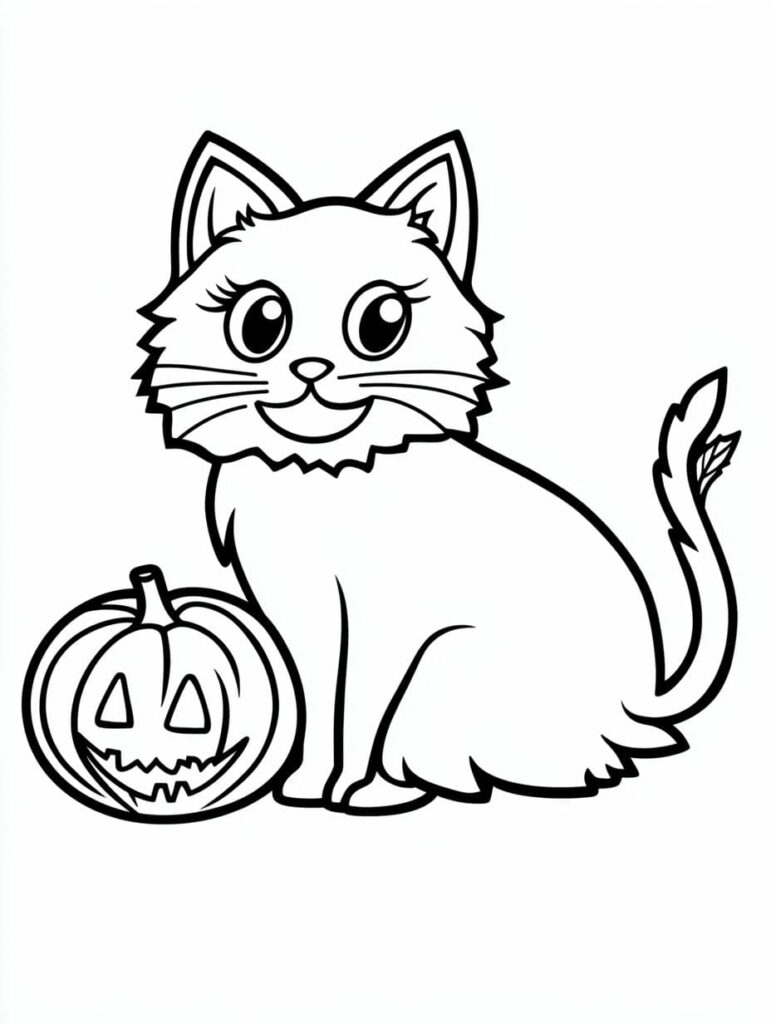 Immerse yourself in 30+ fascinating halloween cat coloring pages ...