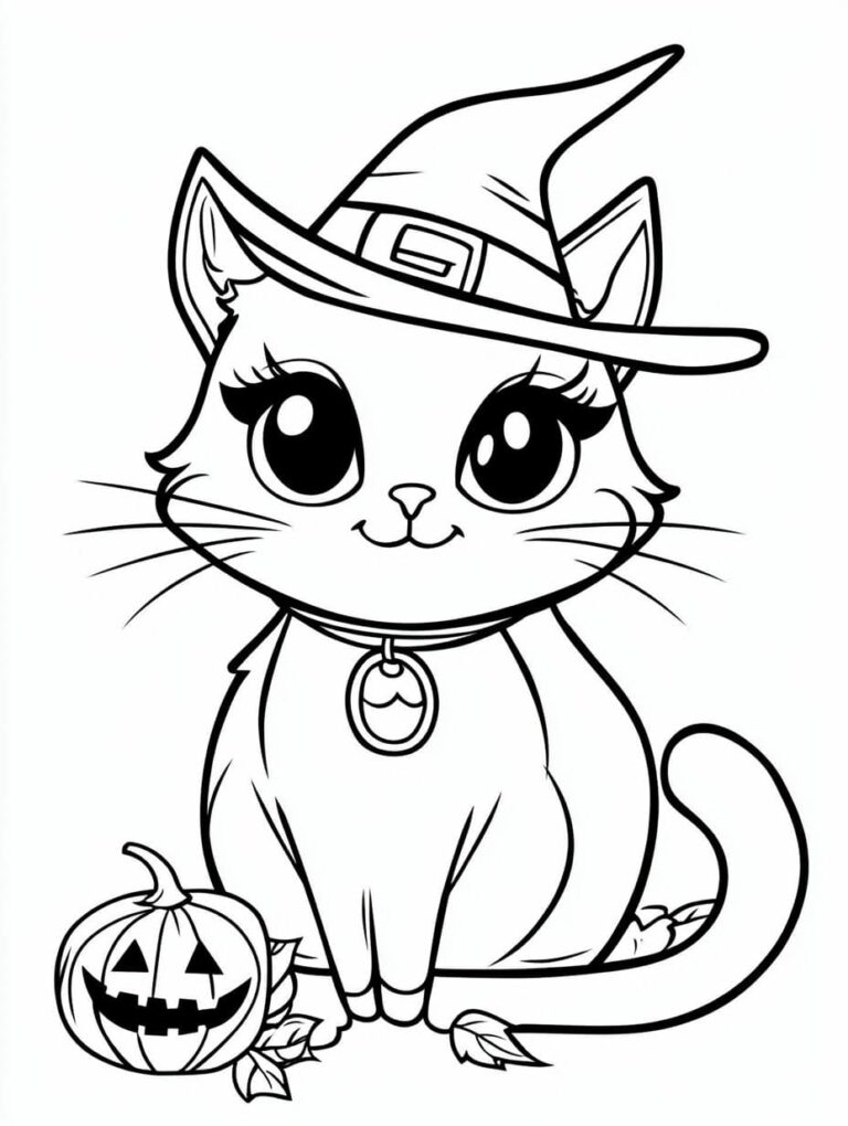 Immerse yourself in 30+ fascinating halloween cat coloring pages ...