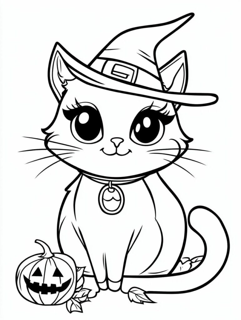 Immerse yourself in 30+ fascinating halloween cat coloring pages ...