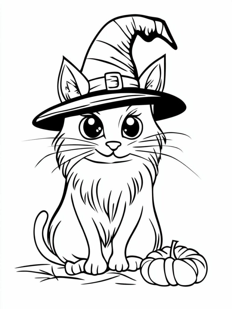 Immerse yourself in 30+ fascinating halloween cat coloring pages ...