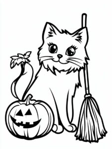 Immerse yourself in 30+ fascinating halloween cat coloring pages ...