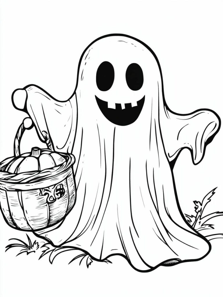 Best ghost coloring pages for halloween to print and enjoy ...