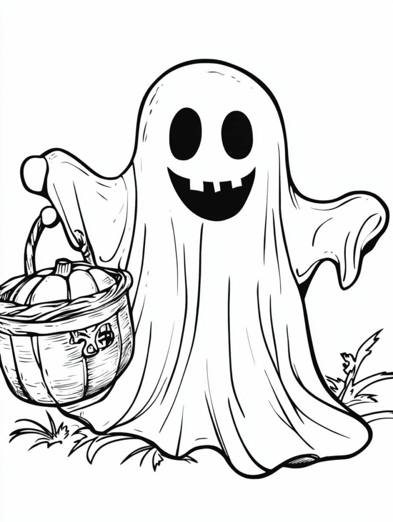 Best ghost coloring pages for halloween to print and enjoy ...
