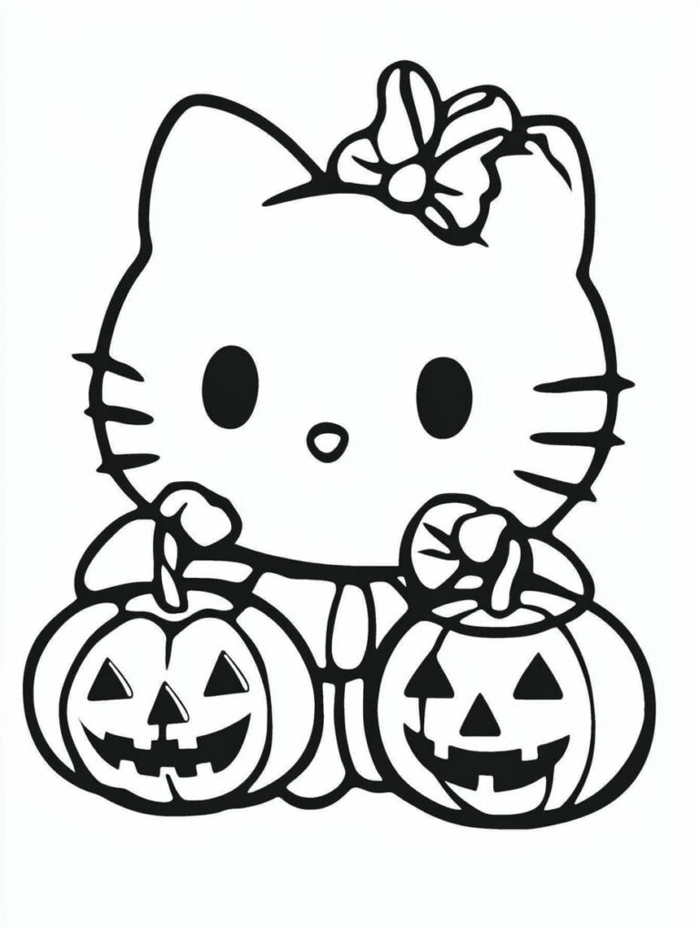 Las 30 mejores páginas para colorear de Hello Kitty para Halloween ...