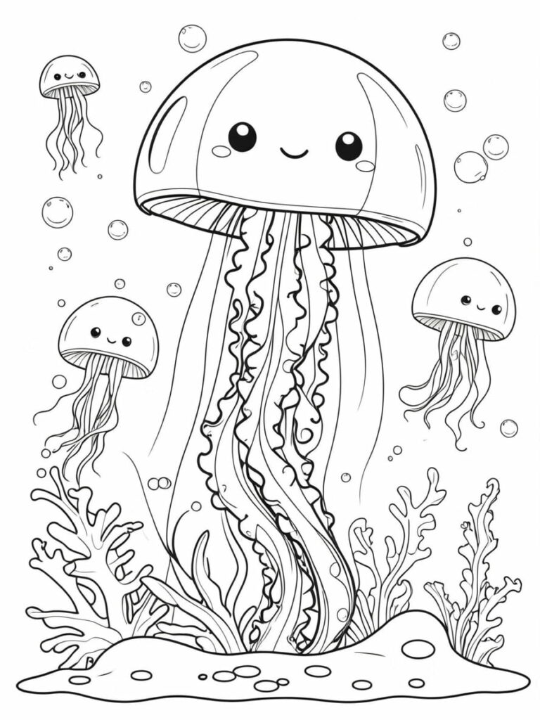Unveil the magic of jellyfish coloring pages - Coloringpagesforkids.net