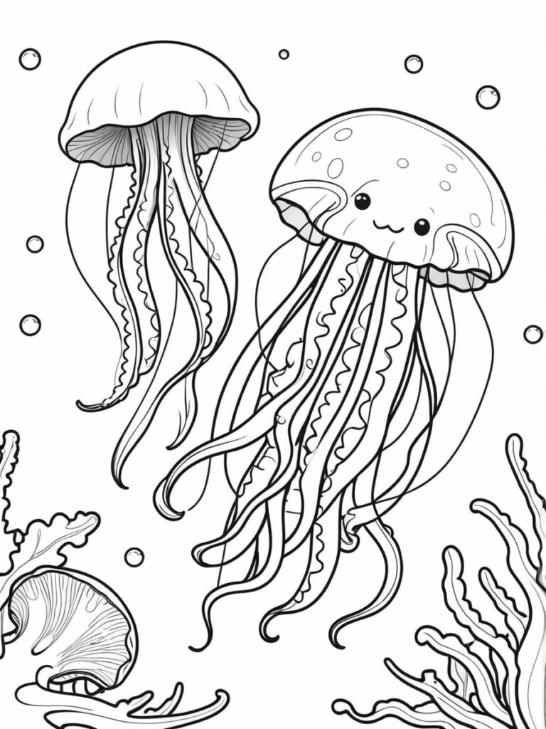 Unveil the magic of jellyfish coloring pages - Coloringpagesforkids.net