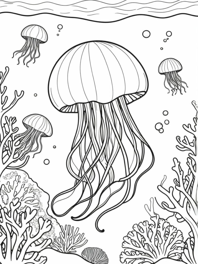 Unveil the magic of jellyfish coloring pages - Coloringpagesforkids.net